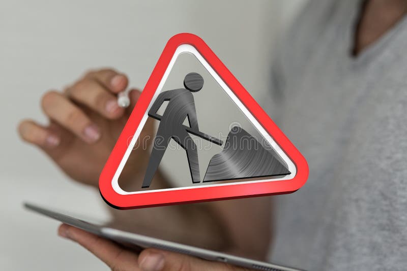 A Under Process Sign in Hand Stock Image - Image of caution, industry ...