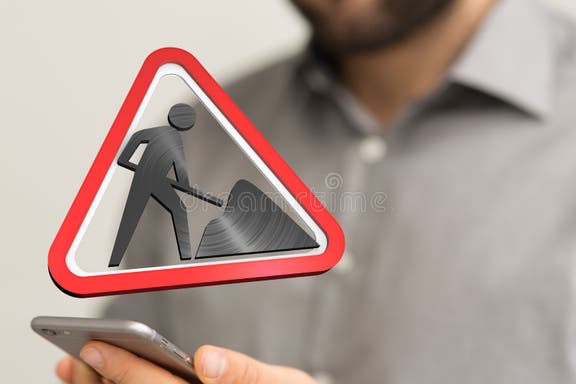 A Under Process Sign in Hand Stock Image - Image of construction, build ...
