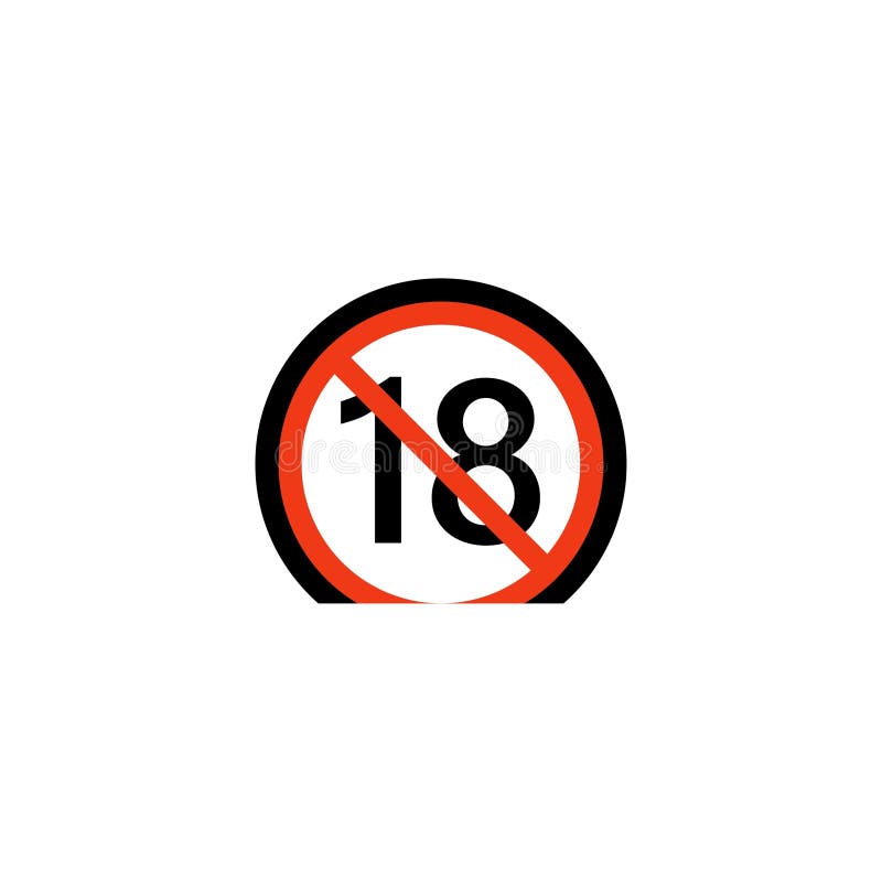 Under 18 Prohibited Symbol, Restricted Access Icon Stock Illustration ...
