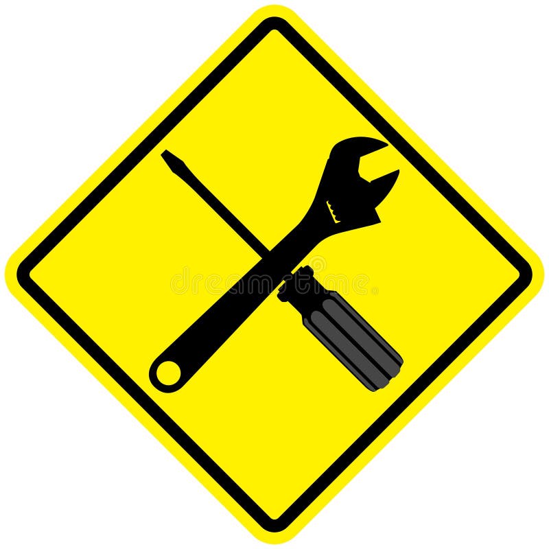 Under Repair stock vector. Illustration of yellow, repair - 18121214