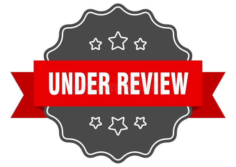 Under review label stock vector. Illustration of vector - 194917885