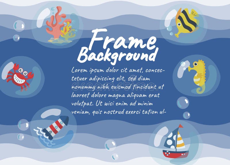 Under the Sea Frame Background Concept Illustration Vector Design 6 ...