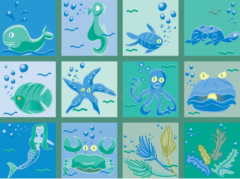 Under the Sea stock vector. Illustration of current, swimming - 56055634