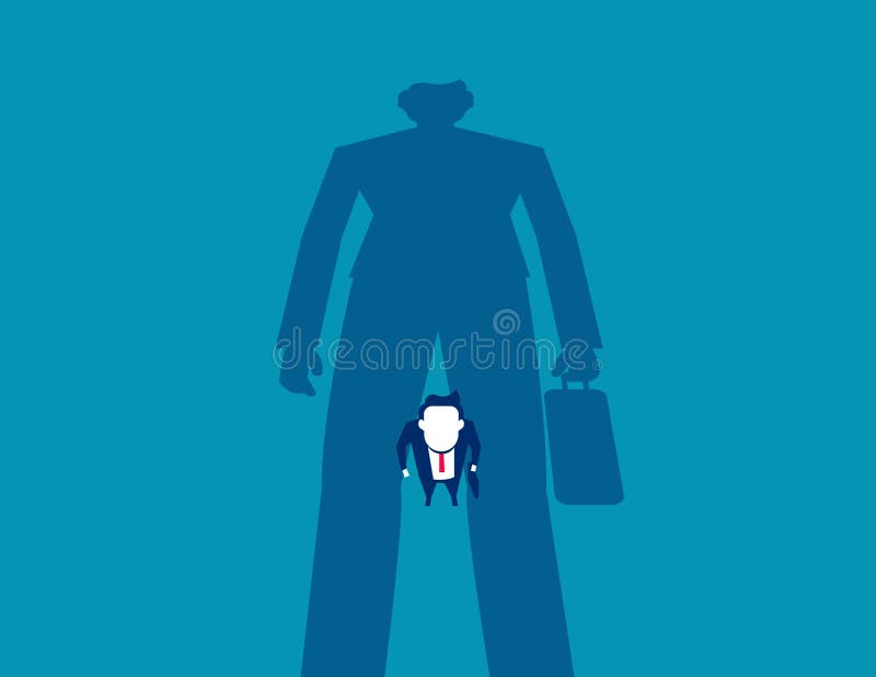 Under a Shadow of a Powerful Leader. Business Authority Vector ...