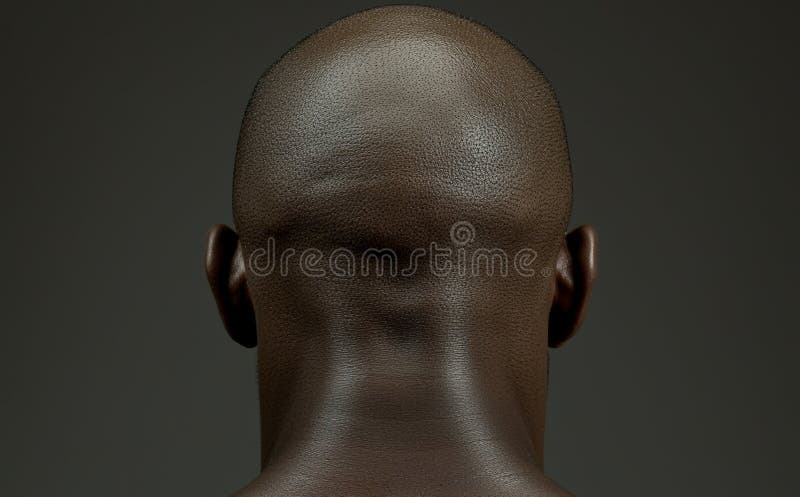 Under Soft Lighting, a Close-up of a Smooth, Shaved Head Reveals the ...