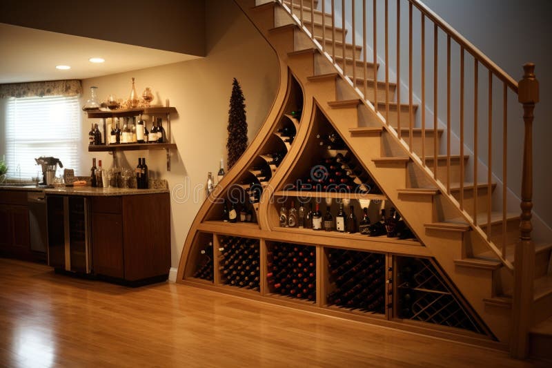 Under-stair Wine Rack with Elegant Design Stock Illustration ...