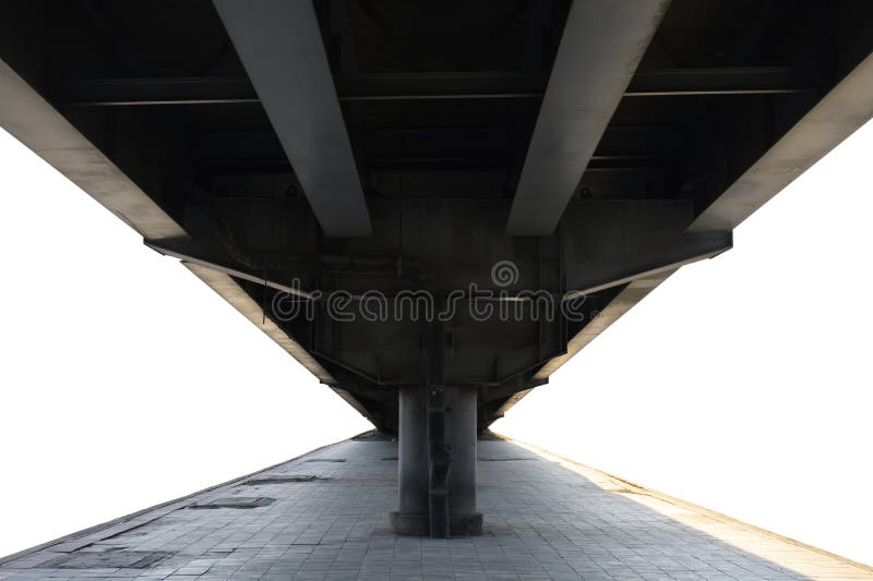 Under Steel Bridge on White Background Stock Photo - Image of isolated ...