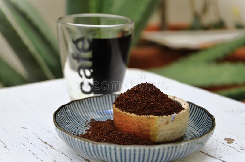 Portion of Ground Coffee for Coffee Stock Photo - Image of filter ...