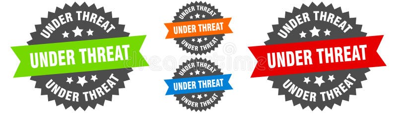 Under threat ribbon. stock vector. Illustration of vignette - 191267657