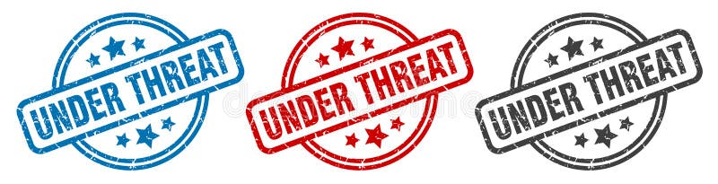 Under Threat Stamp. Under Threat Round Isolated Sign Stock Vector ...