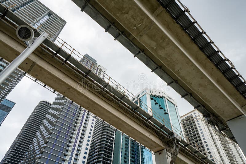 Under Train Tram Tracks in the City Stock Photo - Image of elevated ...