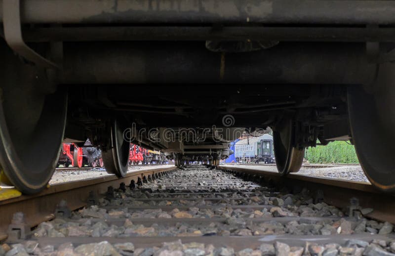 Under the train stock image. Image of wheels, oppressive - 97904907