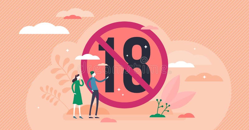 18+ Restriction Flat Sign Isolated in Red Circle. Age Limit Symbol ...