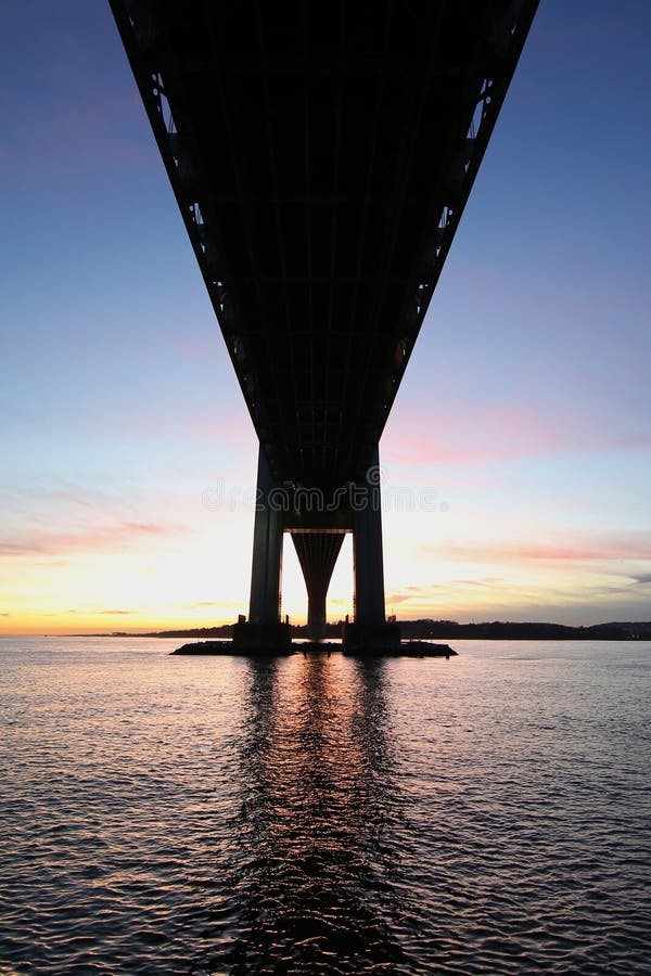 Under Verrazano Bridge during Sunset Stock Photo - Image of suspension ...