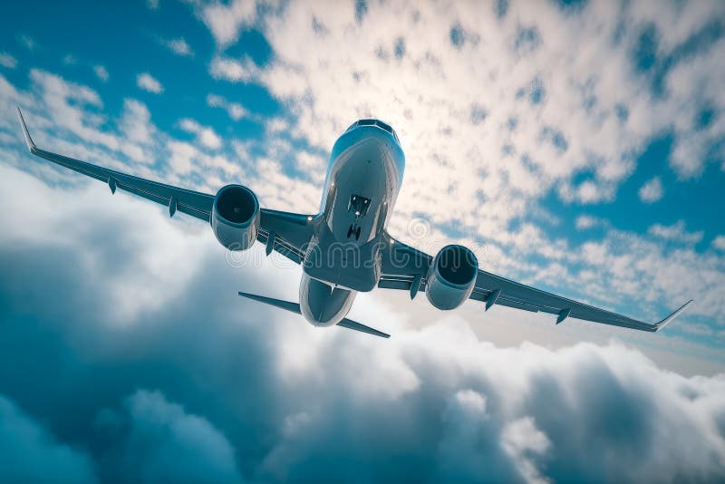 Under View of Airplane Flying in the Sky. AI Generated Stock ...