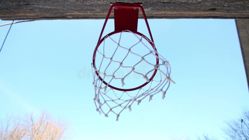 Under View of Basketball Hoop, Falling Ball and Stock Footage - Video ...