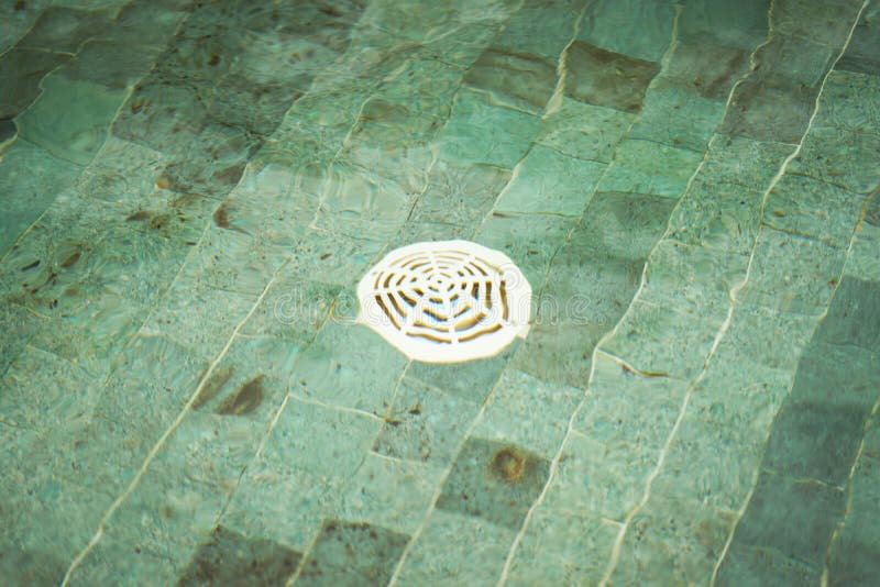 Under Water Drainage in Surface Mosaic Top View of Swimming Pool Stock ...