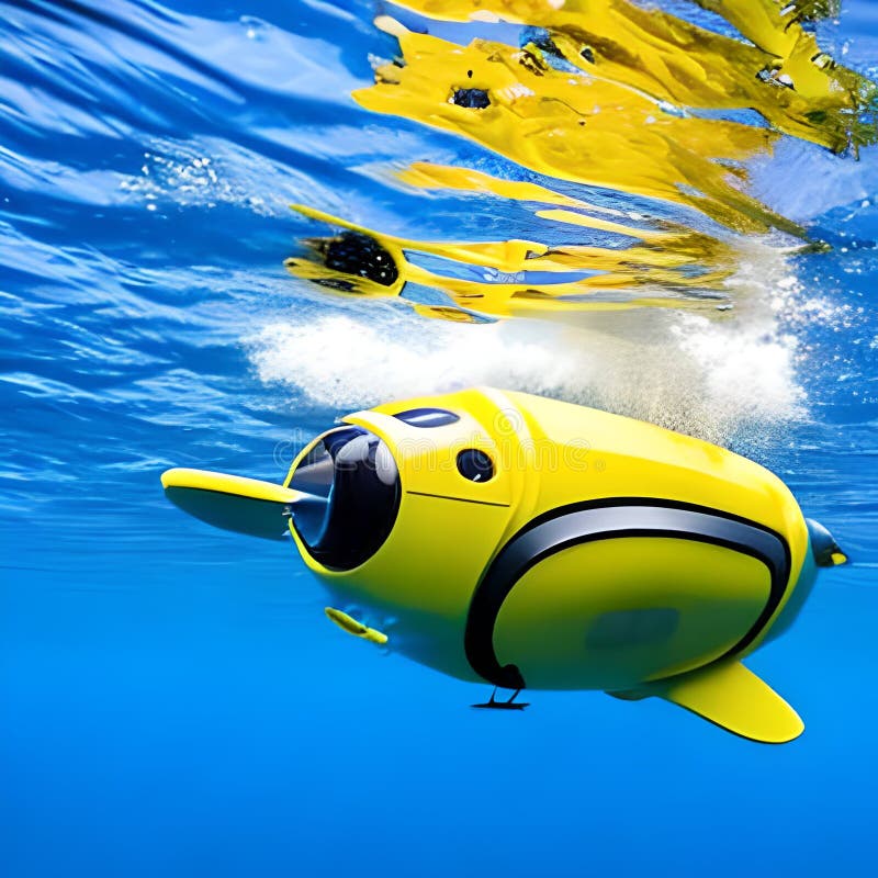 An Under Water Drone in Action. Generative AI Image Stock Illustration ...
