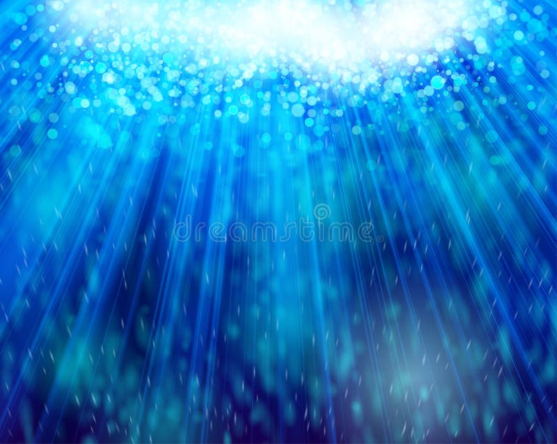 Deep Water Bubbles Dark Blue Color Illuminated by Rays of Light Stock ...