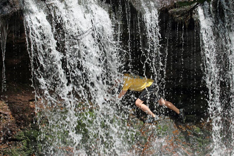 Under the waterfall stock photo. Image of waterfalls - 75711592