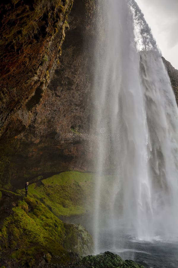 Under the waterfall stock image. Image of cliff, flow - 240655083