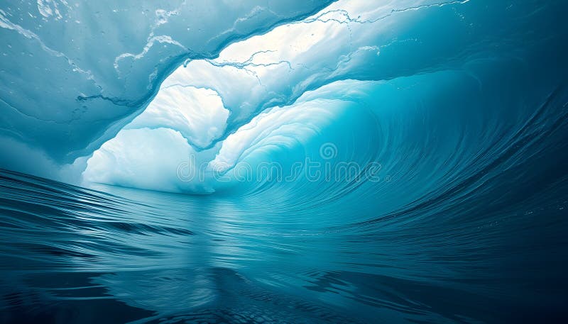 Under the Wave: a Mesmerizing View of Ocean S Might Stock Illustration ...