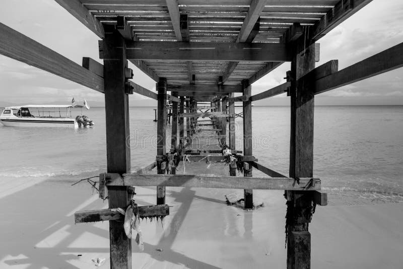 Structure of a jetty stock image. Image of barcelona - 52972449