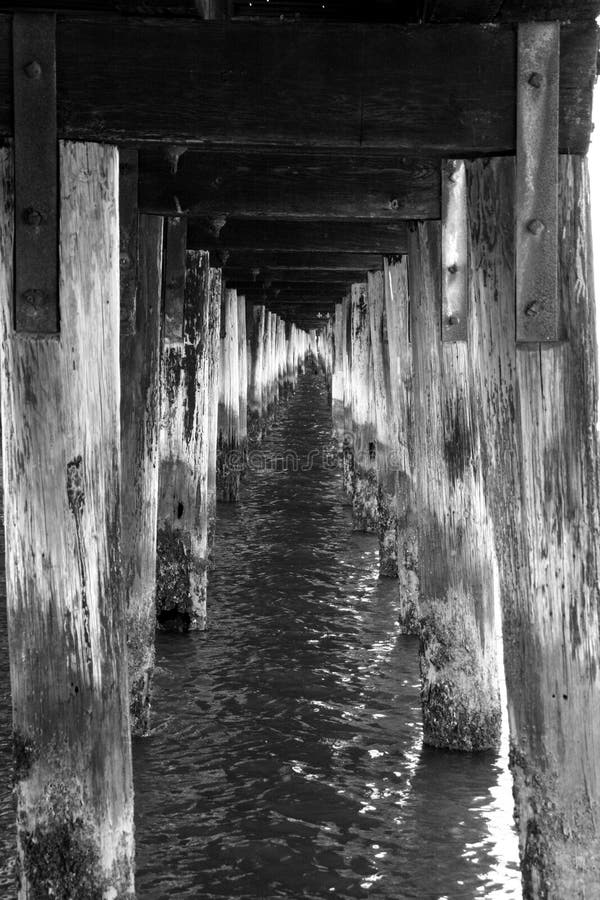 Under a Wooden Pier stock image. Image of quay, pier - 21717549