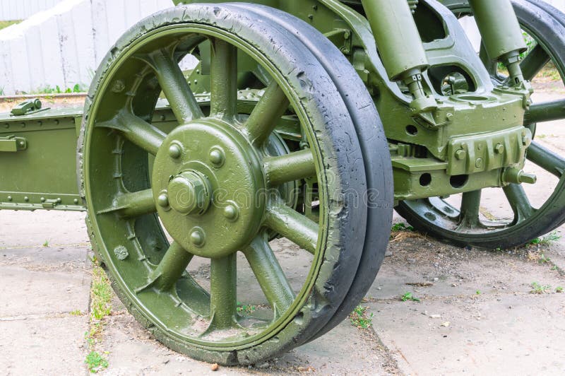 The Undercarriage of a Large-caliber Artillery Piece. a Weapon that ...
