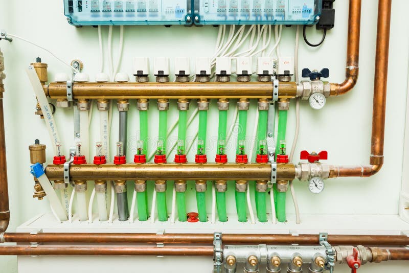 Underfloor Heating Control System Stock Photo - Image of pipelines ...