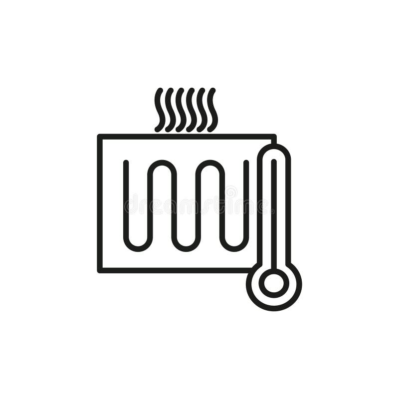 Underfloor Heating Icon Flat Line Symbol Set Stock Illustration ...