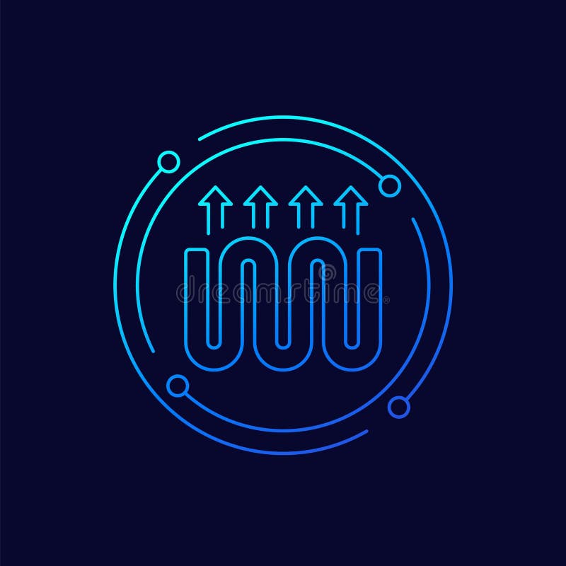 Underfloor Heating Icon with a Pipe, Linear Design Stock Vector ...