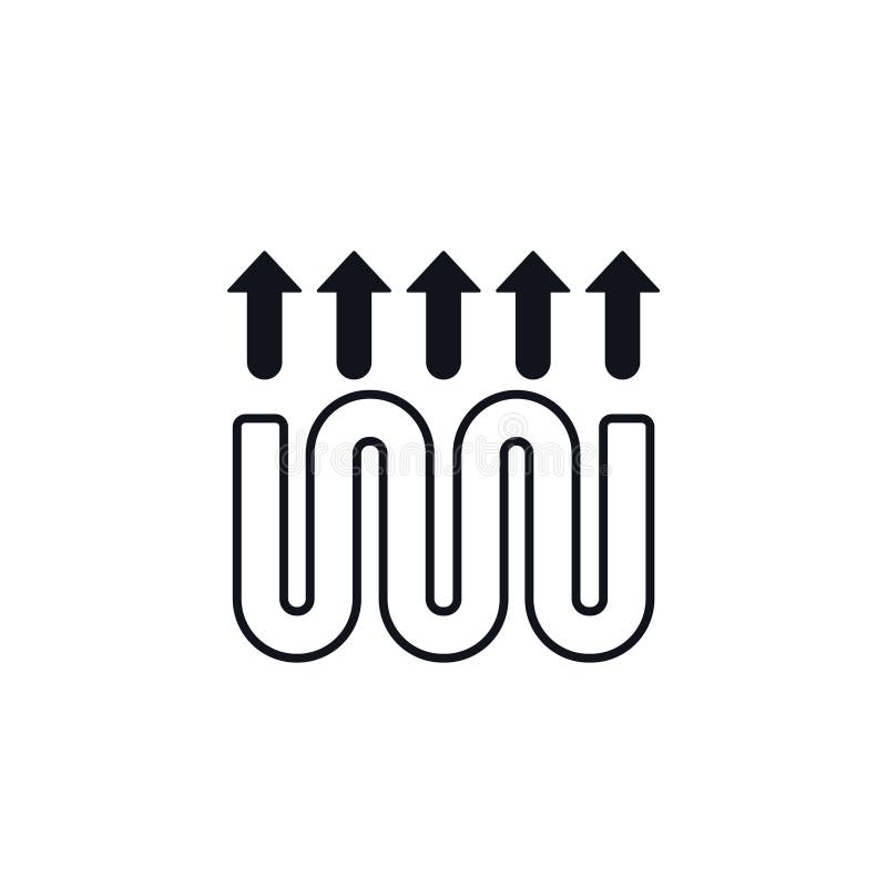 Underfloor Heating Icon with Pipe on White Stock Illustration ...