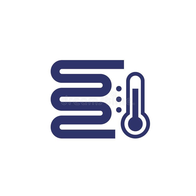 Underfloor Heating Icon on White Stock Vector - Illustration of ...
