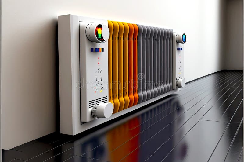 Underfloor Heating Radiator with Controls on End Panel Stock ...