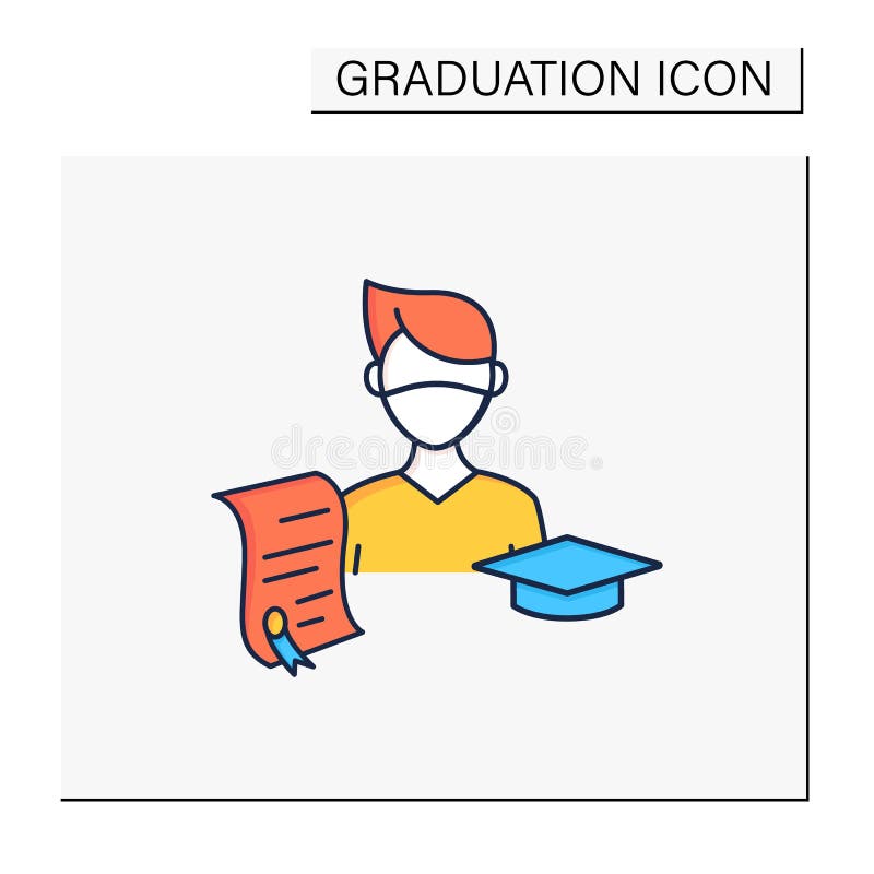 Undergraduate Student Color Icon Stock Vector - Illustration of educate ...