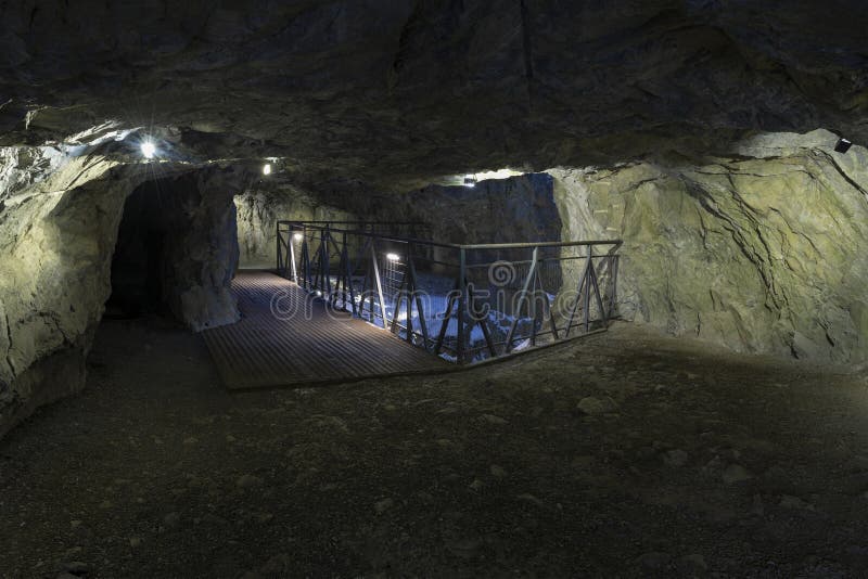 In an Underground Adit for Marble Mining in the Ruskeala Mountain Park ...