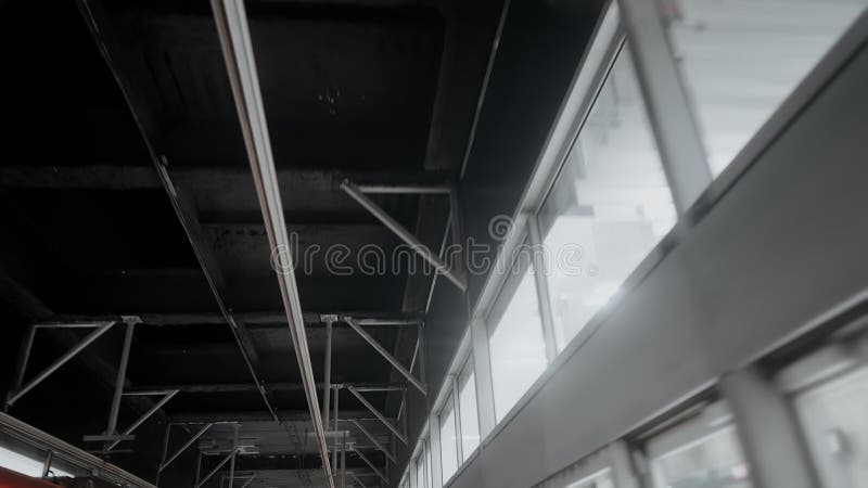 Underground Automatic Interior of Station Platform. View of Moving ...
