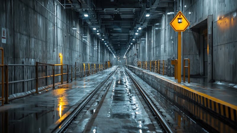 Underground Automation Rail System Abandoned Industrial Location ...