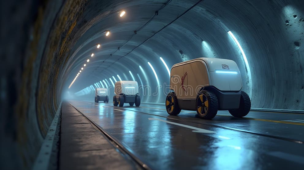 Underground Autonomous Delivery Tunnels, AI Generated Image Stock Image ...