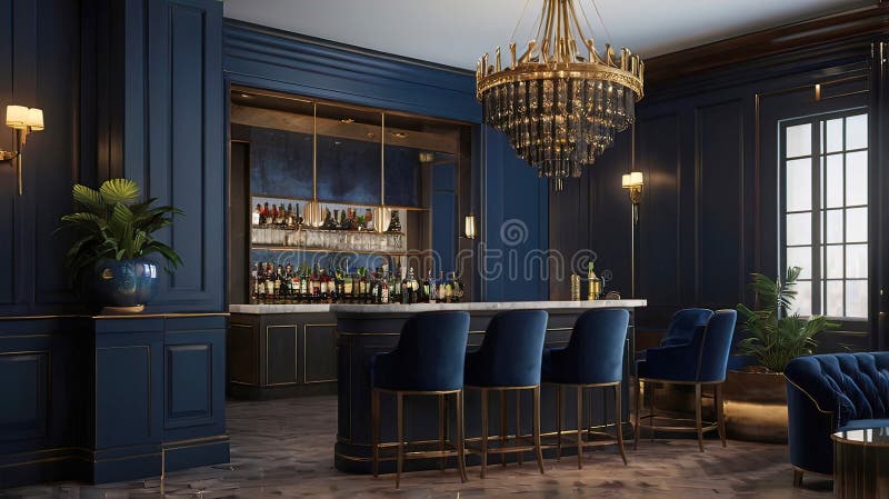 Underground Bar Interior Rendering, Modern Bar Interior Design Style ...