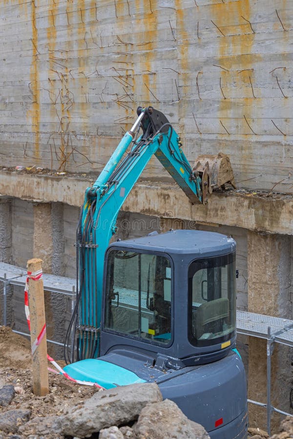 Underground Basement Construction Digger Stock Image - Image of digging ...