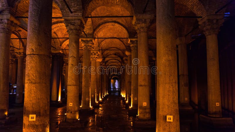 The Underground Basilica Cistern, Istanbul, Turkey. Stock Photo - Image ...