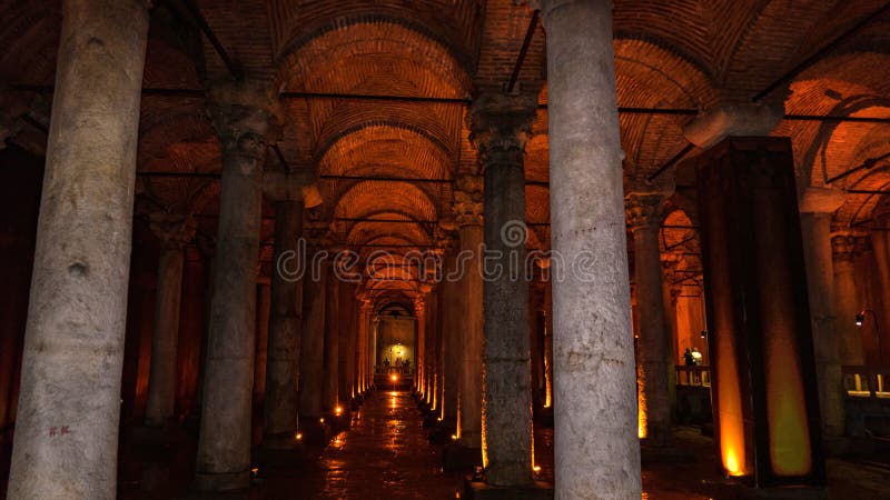 The Underground Basilica Cistern, Istanbul, Turkey. Stock Photo - Image ...