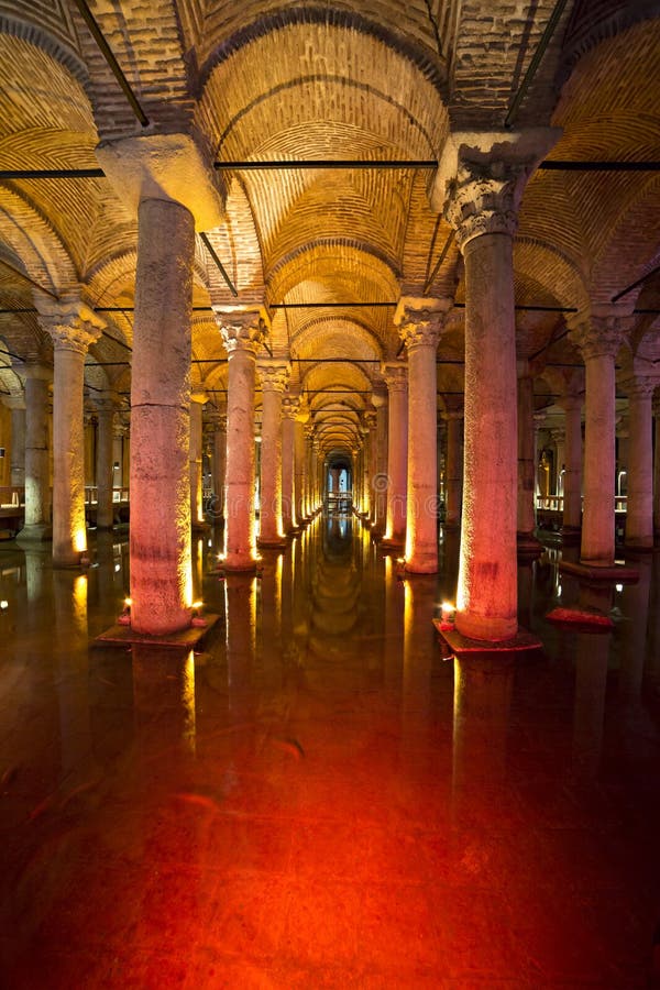 Underground Basilica Cistern, Istanbul, Turkey Stock Photo - Image of ...