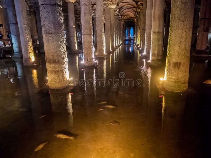 Underground Basilica Cistern, Istanbul, Turkey Stock Photo - Image of ...