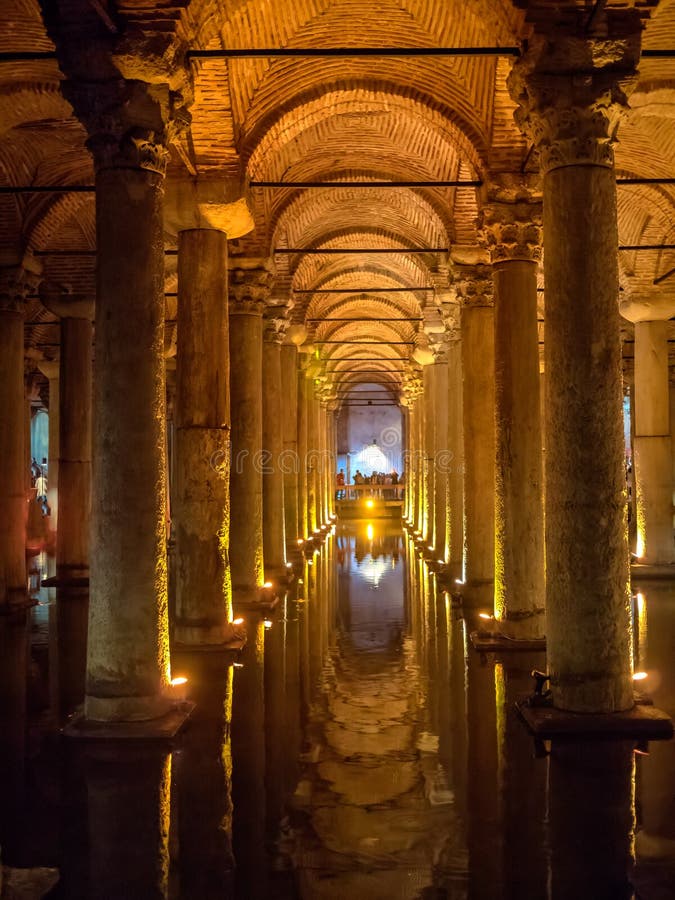 Underground Basilica Cistern, Istanbul, Turkey Stock Photo - Image of ...