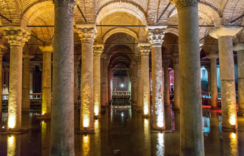 Underground Basilica Cistern, Istanbul, Turkey Stock Photo - Image of ...