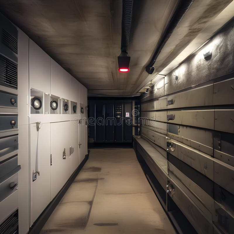 An Underground Bunker Featuring Advanced Survival Technology and ...