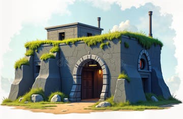 Underground Bunker Module. Modular Design. Isolated on Transparent ...